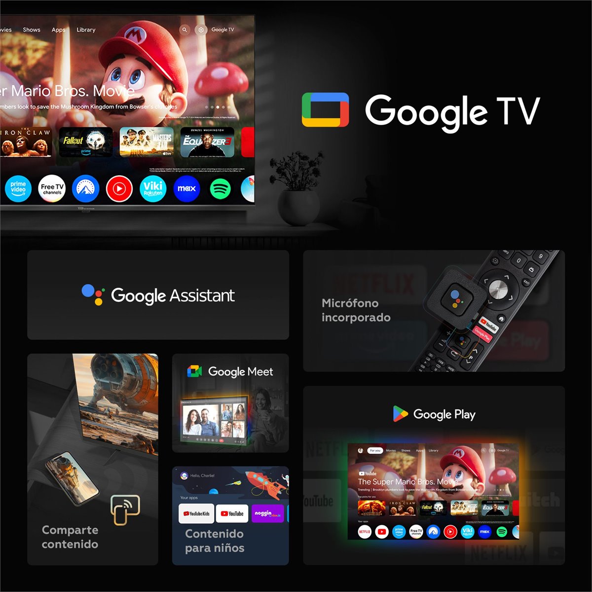 Smart TV 40 polegadas Full HD Hey Google Official Assistant com ...